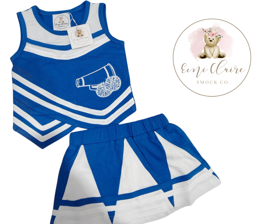 RTS VINTAGE INSPIRED CHEER UNIFORM WITH BUILT IN SHORTS — ROYAL BLUE ...